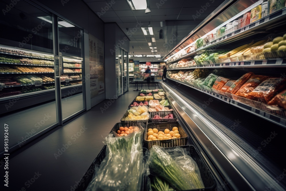 a produce section of a grocery store with produce in baskets on the ...