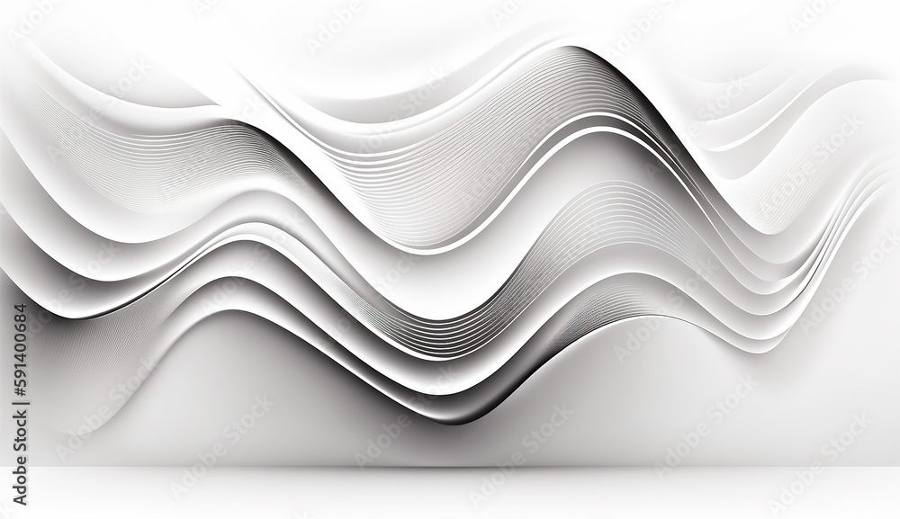 White Background with Wavy Lines, wavy, lines. Generative AI Stock ...