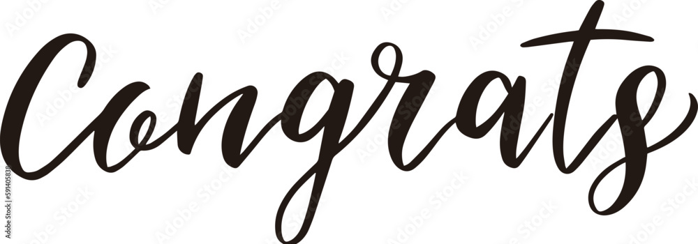 Congrats lettering. Handwritten modern calligraphy, brush painted ...