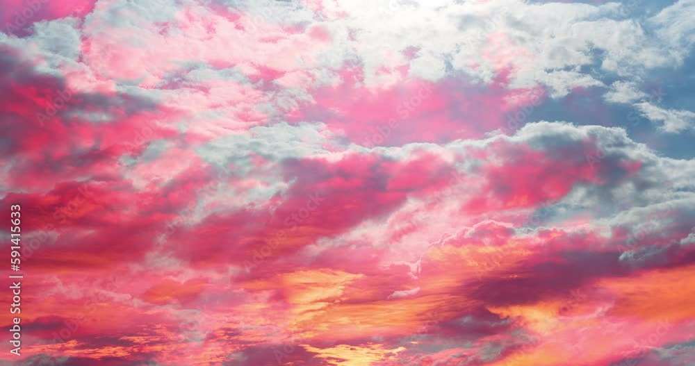 Apocalyptic fiery sky with fast moving clouds. Layered transparent ...