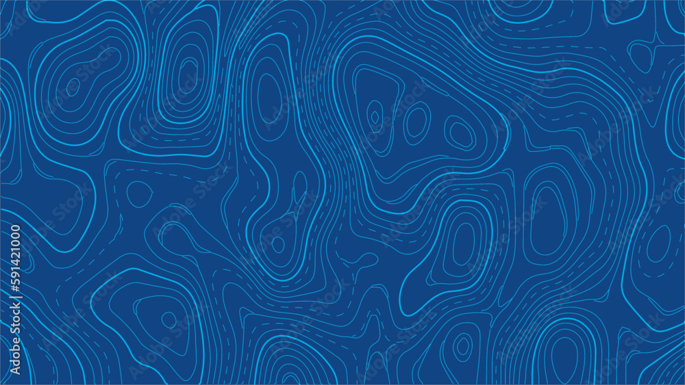 Póster Stylized topographic map outline height in lines and contours ...