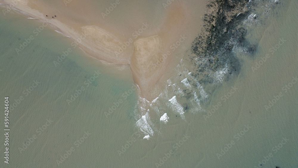 Aerial photography of the sea, waves, sea boundaries, beaches Stock ...