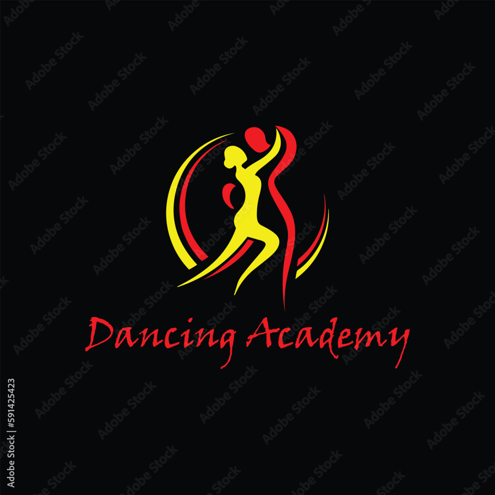 romantic couple dancing logo design vector Stock Vector | Adobe Stock