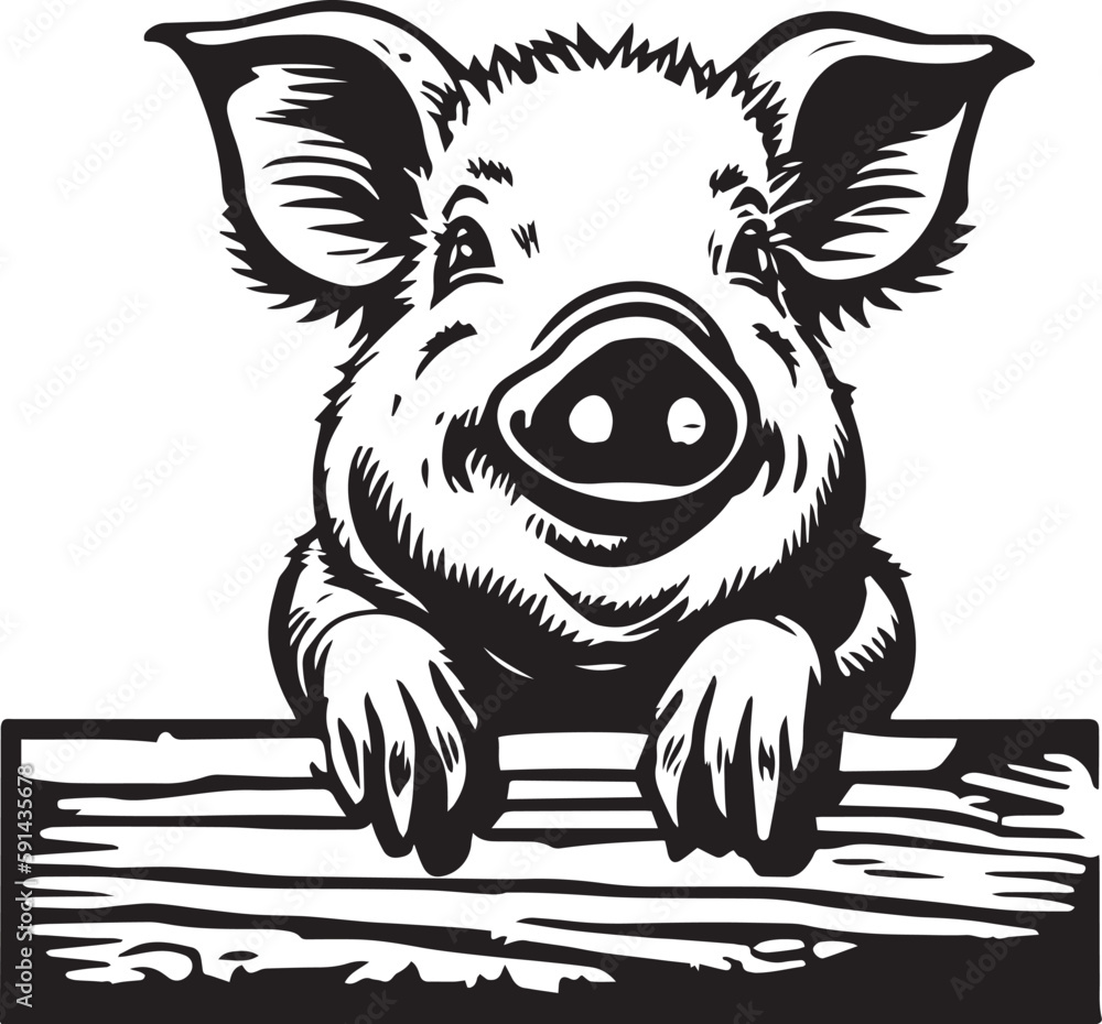 Pig head , Vector illustration, SVG Stock Vector | Adobe Stock