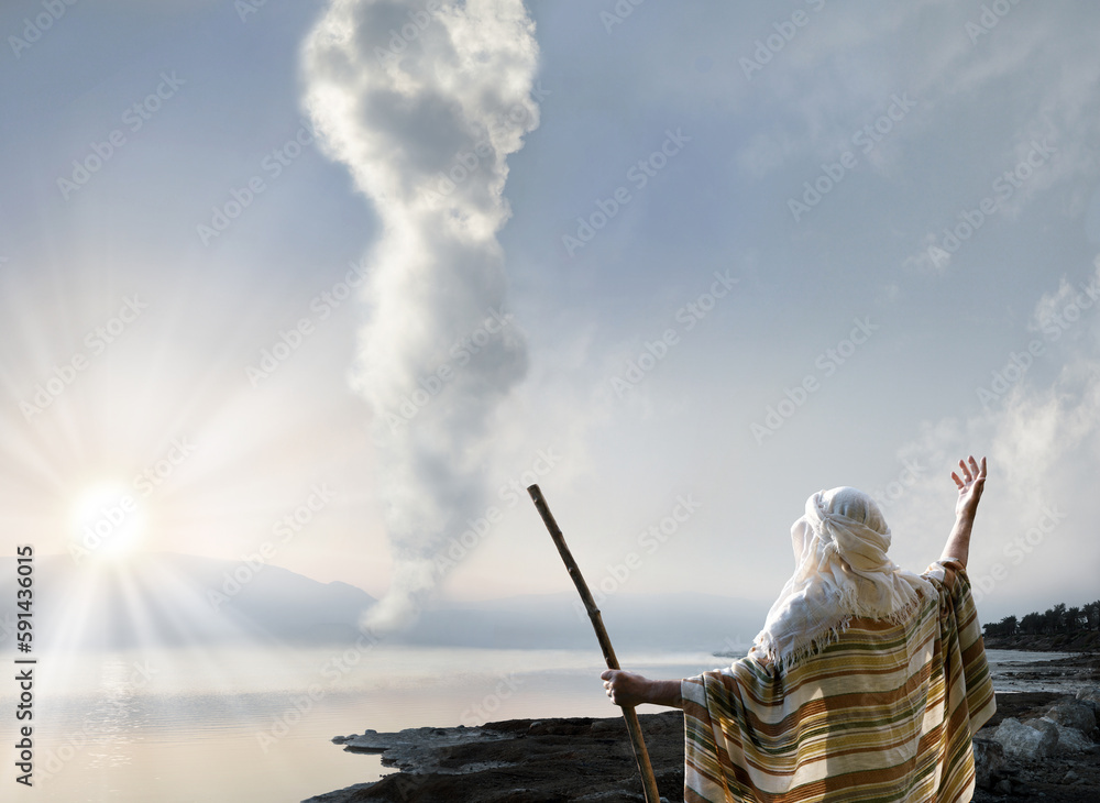 Moses and the pillar of cloud by the sea Stock Photo | Adobe Stock