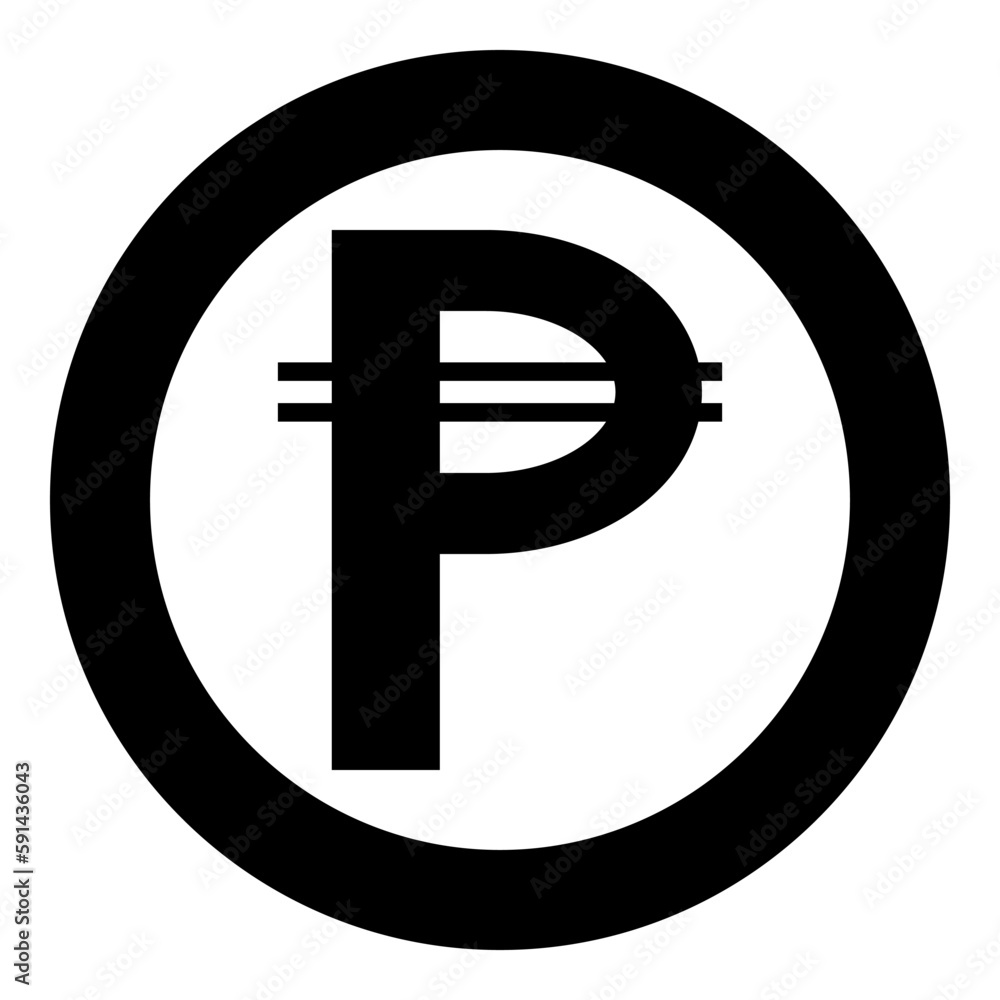 Sign of Philippine peso currency money symbol Pesos icon in circle ...