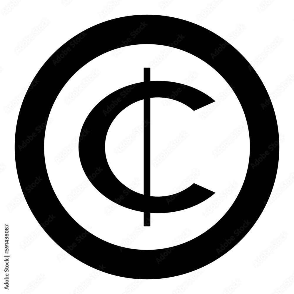 Ghana Cedi currency symbol money sign cash GHS Ghanaian icon in circle ...