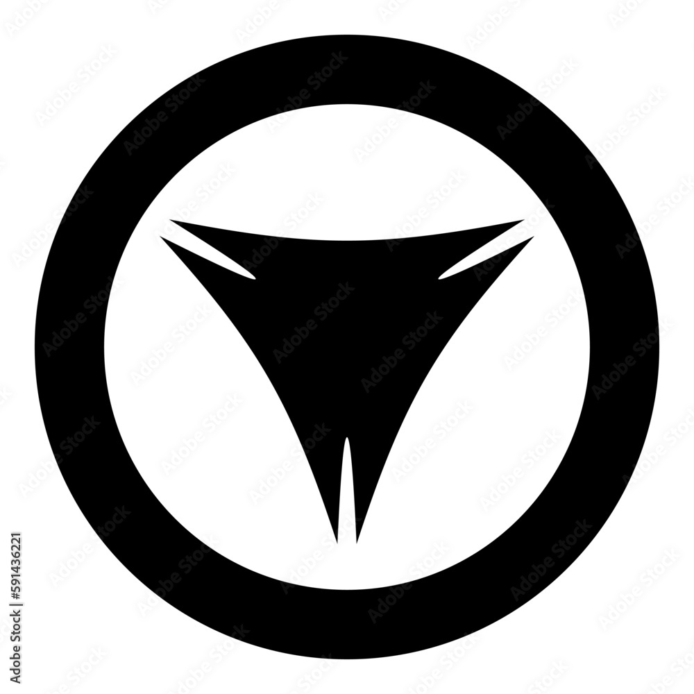 Triangle abstract shape for banner superhero sign icon in circle round ...