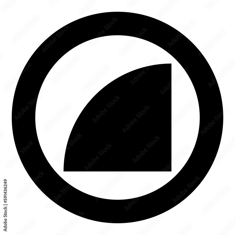Part circle 1/4 4 four icon in circle round black color vector ...