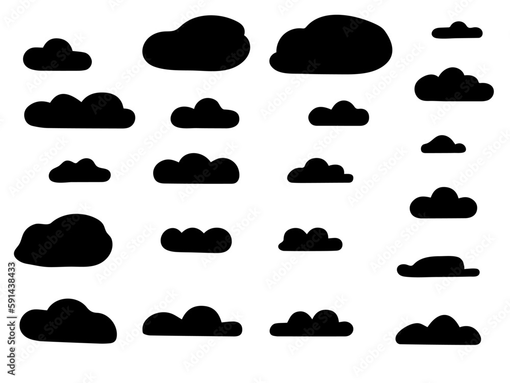 Black Cloud Pack Vector Symbol , weather icons set Stock Vector | Adobe ...