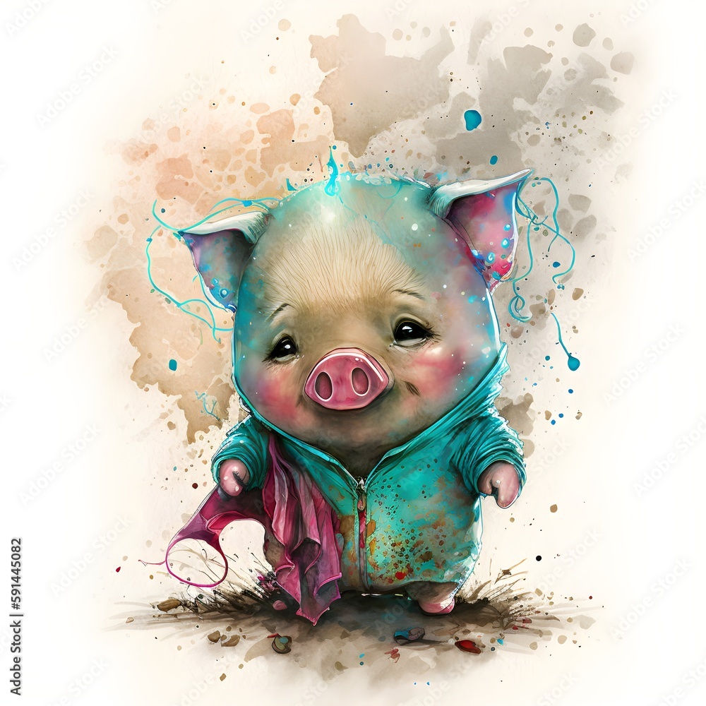 an enchanted baby pig aspiring to be a magical spiderman fantasy runny ...