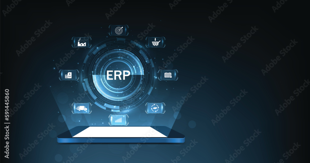 Enterprise resource planning (ERP)concept design. Enterprise resource ...