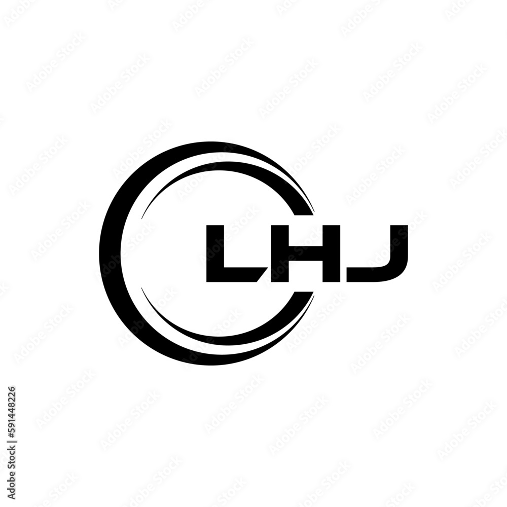 LHJ letter logo design with white background in illustrator, cube logo ...