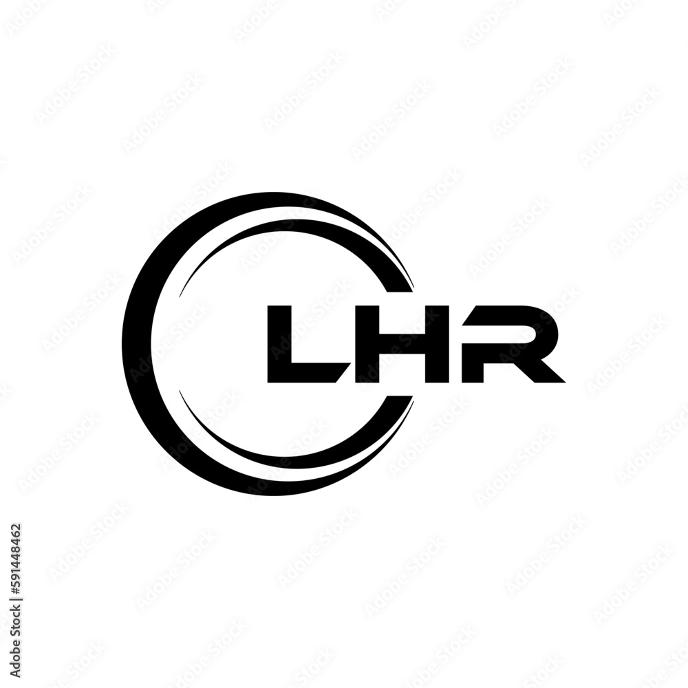 LHR letter logo design with white background in illustrator, cube logo ...