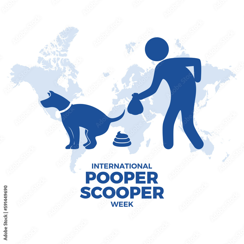 International Pooper Scooper Week Vector Person Cleaning Up After His international-pooper-scooper-week-vector-person-cleaning-up-after-his