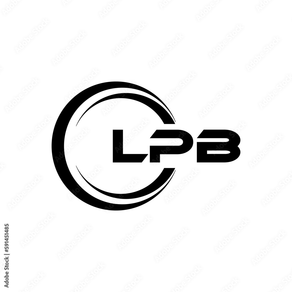 LPB letter logo design with white background in illustrator, cube logo ...