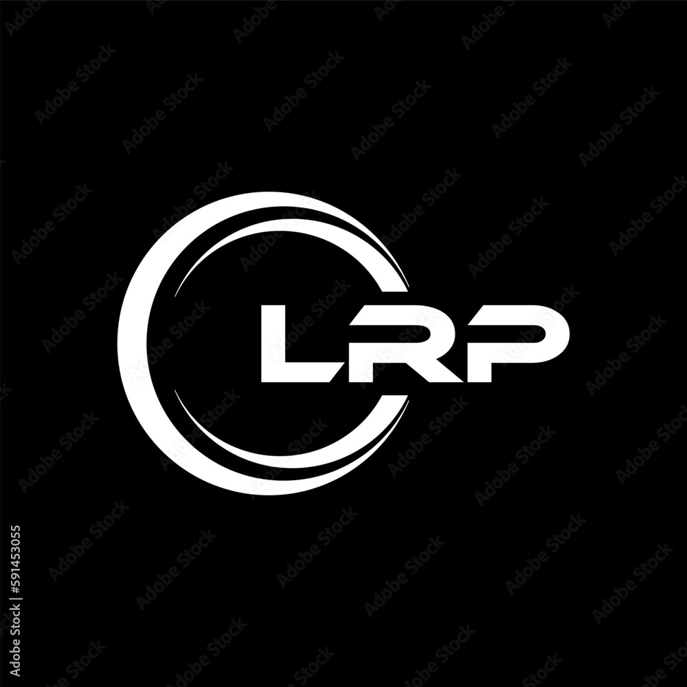 LRP letter logo design with black background in illustrator, cube logo ...