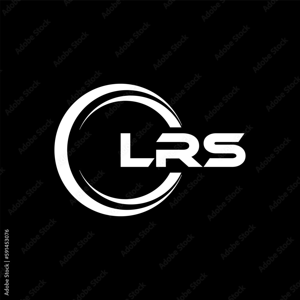 LRS letter logo design with black background in illustrator, cube logo ...