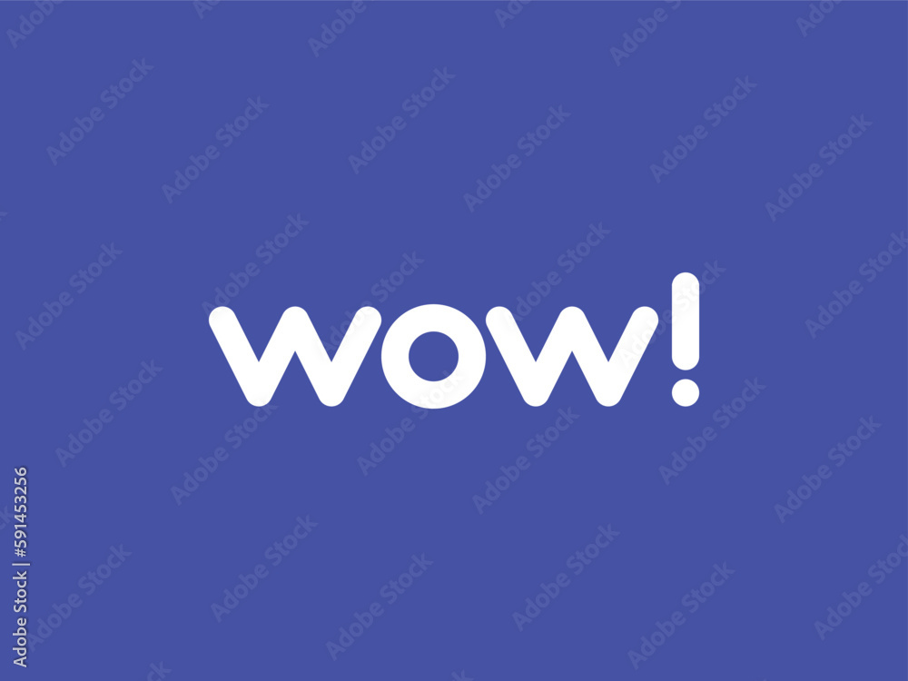 Concept W O W WO OW Round Logo. Flat Vector Design Element. Word WOW ...
