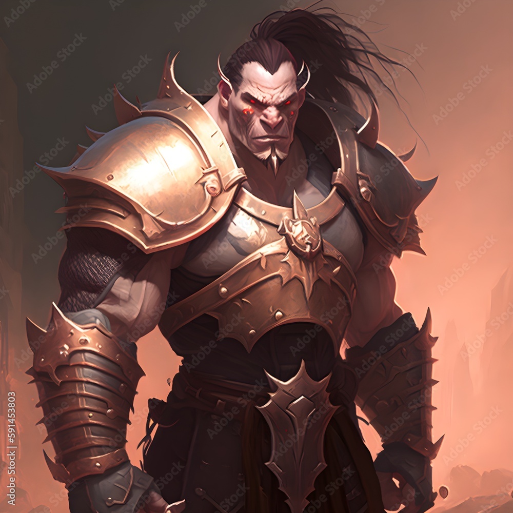 with large tusks pertruding from mouth world of warcraft Orc dnd cleric ...