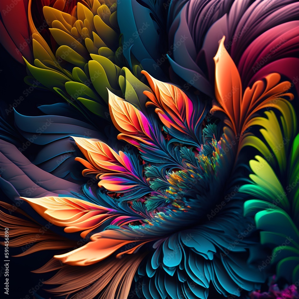 Floral vivid brush strokes abstract High art visual art elite soft ...