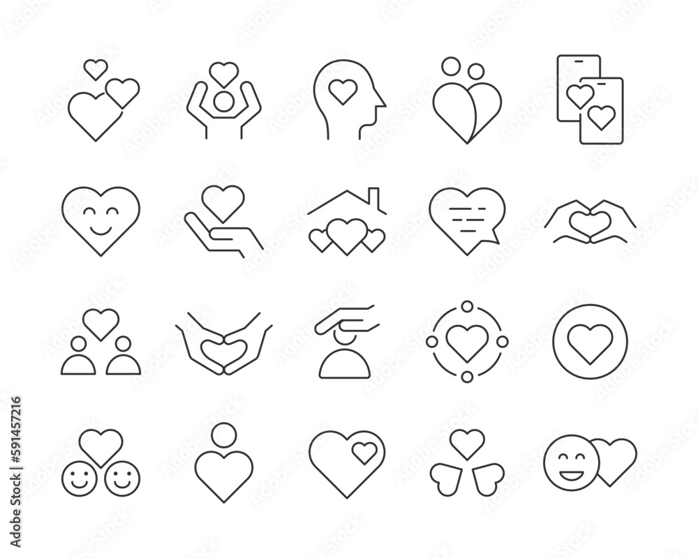 Care Icons - Vector Line. Editable Stroke. Stock Vector | Adobe Stock