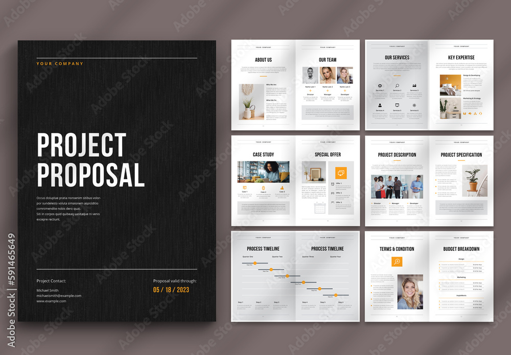 Project Proposal Brochure Layout Stock Template | Adobe Stock