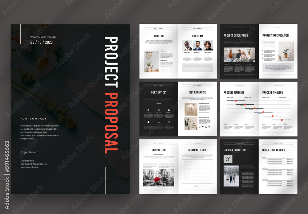 Project Proposal Layout Stock Template | Adobe Stock