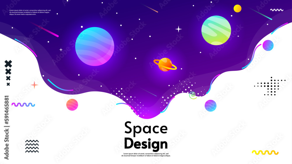 Space banner. Background with cosmos scenes. Vector illustration ...