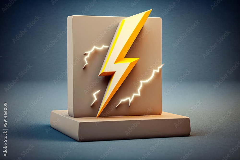 Electrifying Lightning Bolt Icon on a Studio Background, Perfect for ...
