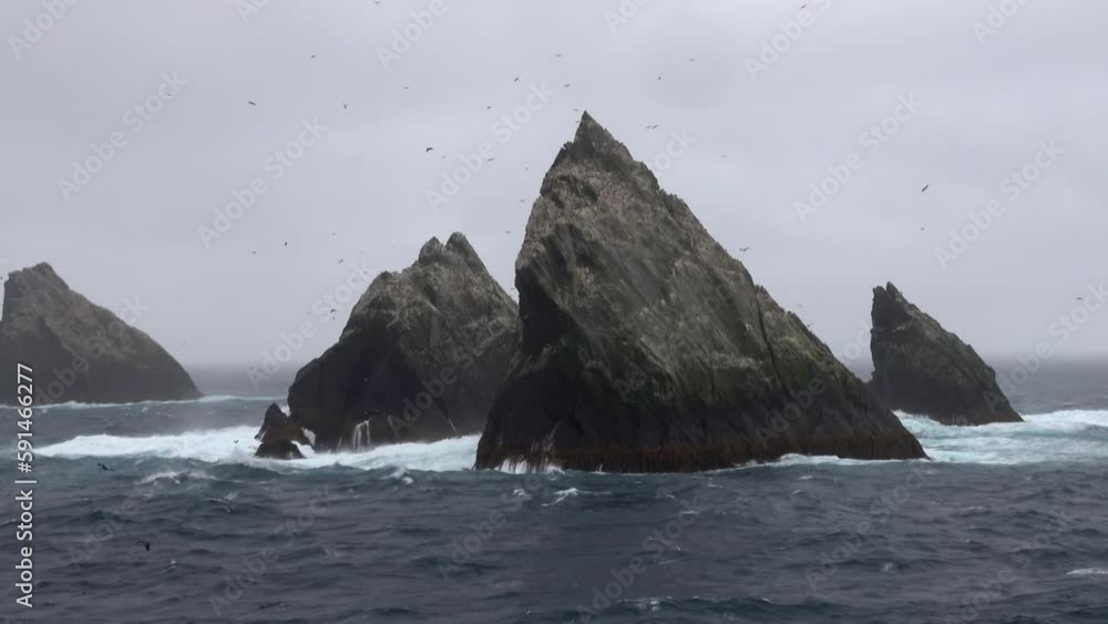 Antarctica sea and Shag Rocks, sailing view Shag Rocks, Southern Ocean ...