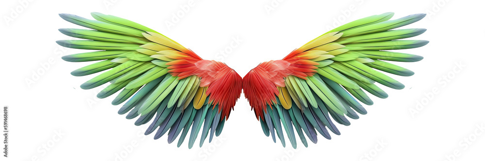 Parrot wings isolated on transparent background - Generative AI Stock ...