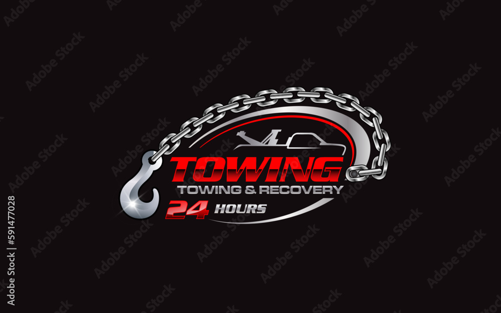 Illustration vector graphic of towing truck service logo design ...