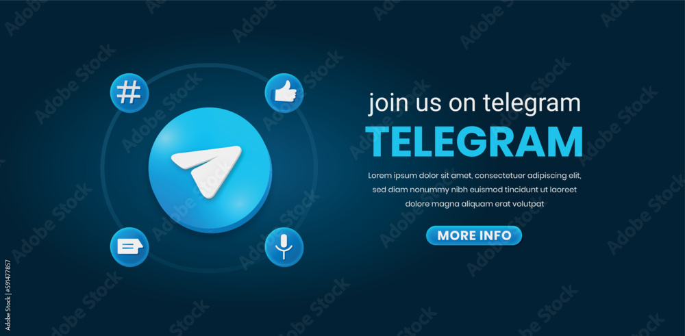 join us on telegram, 3d telegram logo with social media icon, telegram ...