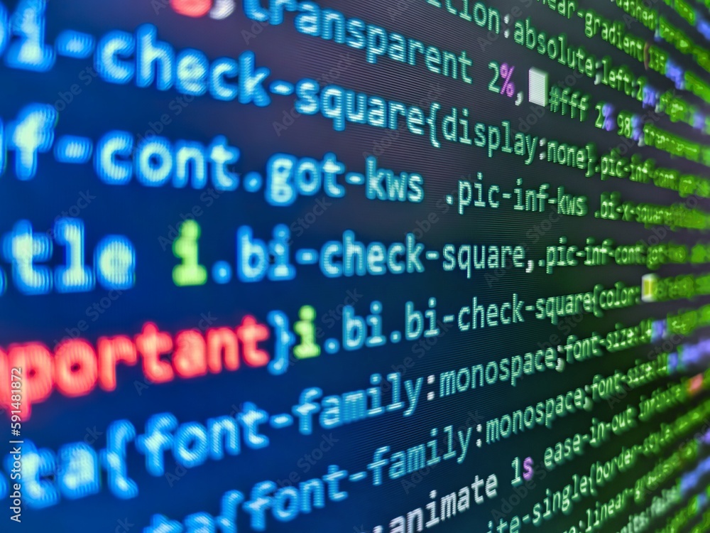 Software Developer Programming Code Script On Computer With Source Code Software And Php And