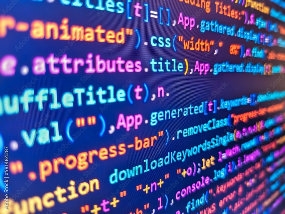 Developer Working On Websites Codes In Office Closeup Of Web Code On Computer Led Screen