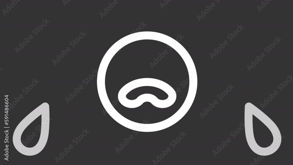 Animated crying kid white line icon. Tearful toddler. Parenting issue ...