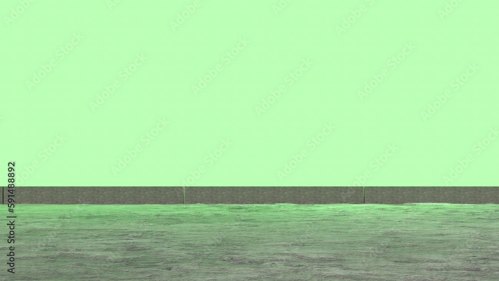 Outdoor Vintage atmosphere of green LEDs and concrete create a retro ...