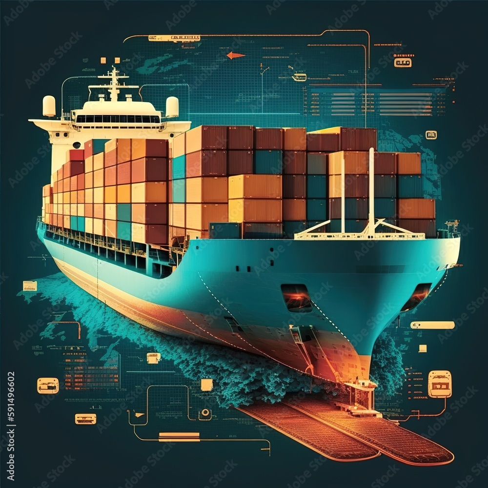 Growth in transportation and logistic network distribution. Container ...