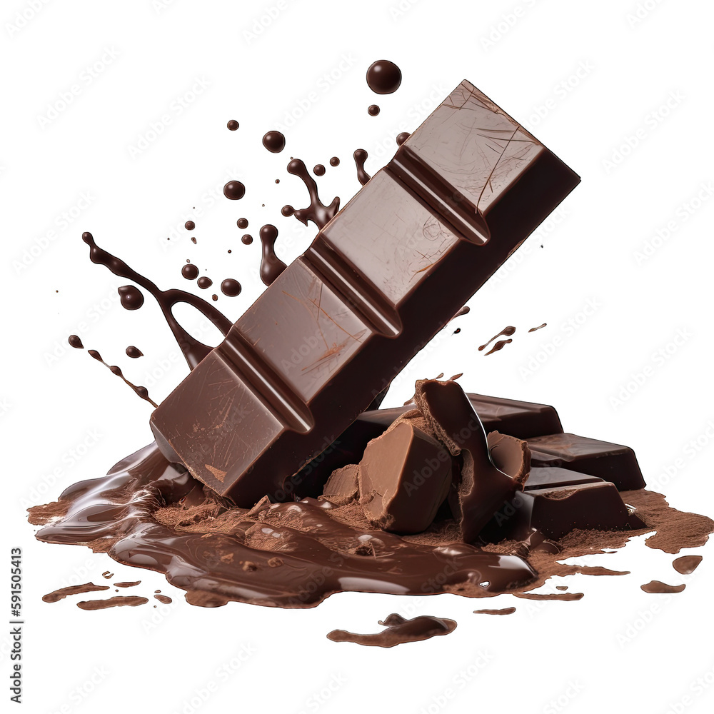 chocolate bar with splash Stock Illustration | Adobe Stock