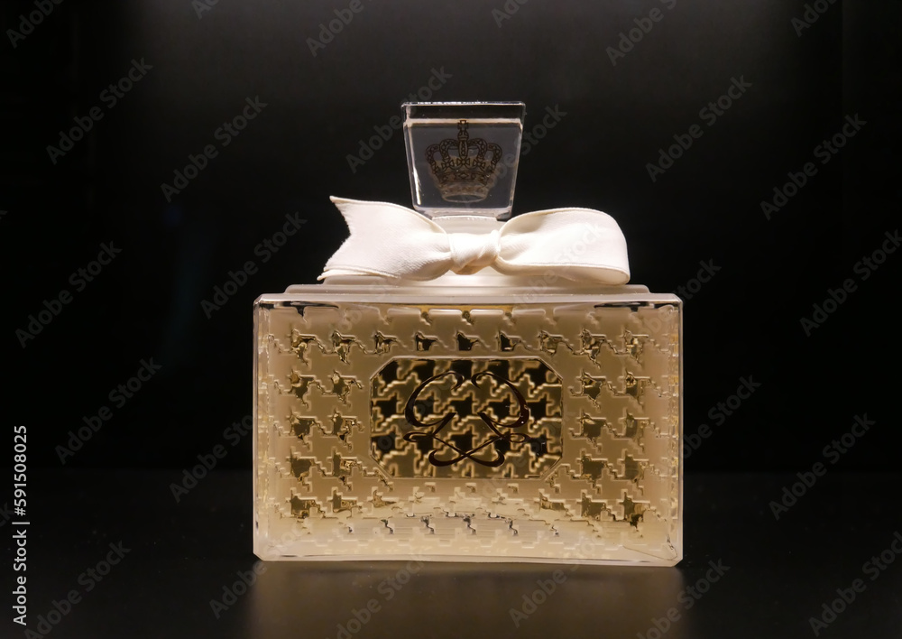 Miss Dior perfume bottle decorated with the initials of Her Serene ...