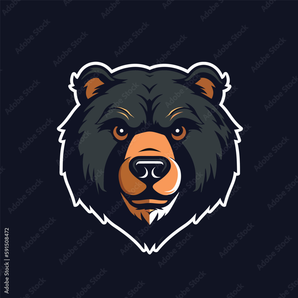 Logo Bear head mascot Stock Vector | Adobe Stock