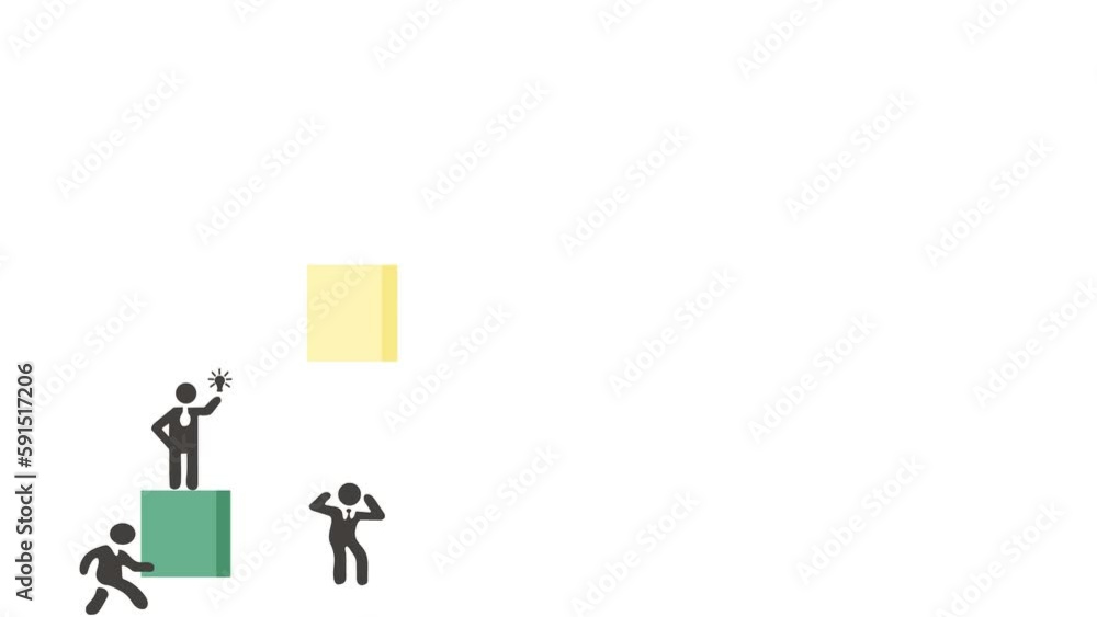 career ladder, office worker walks on colleagues' heads to boss ...