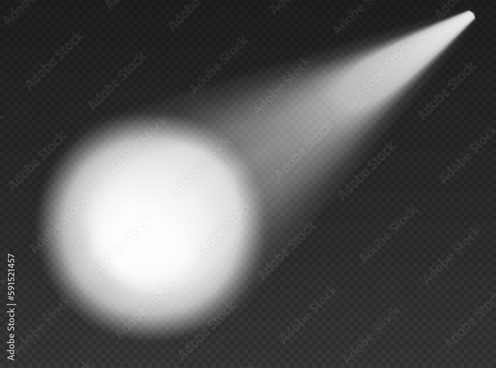 White searchlights top view. Cone lights from bottom with darkened ...