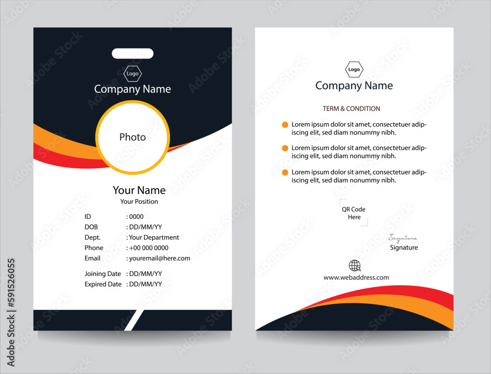 Corporate identity card template collection with photo placeholders ...
