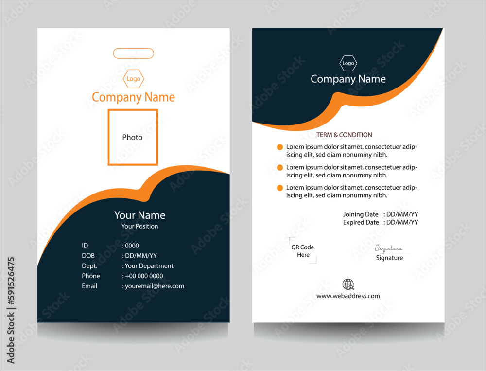 Corporate identity card template collection with photo placeholders ...
