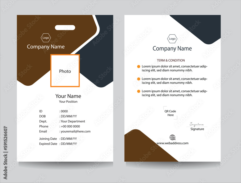 Corporate identity card template collection with photo placeholders ...