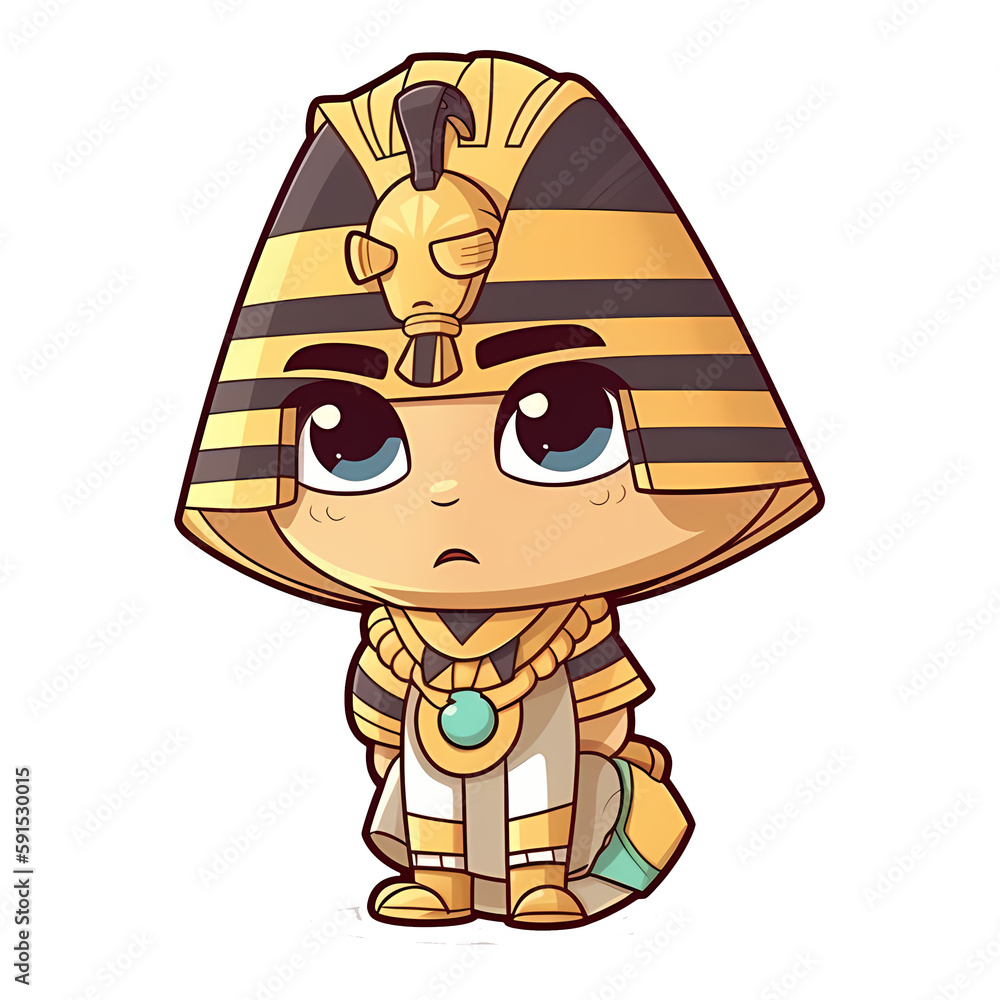 The Mighty Pharaoh cute cartoon illustration of pharaoh for kids ...