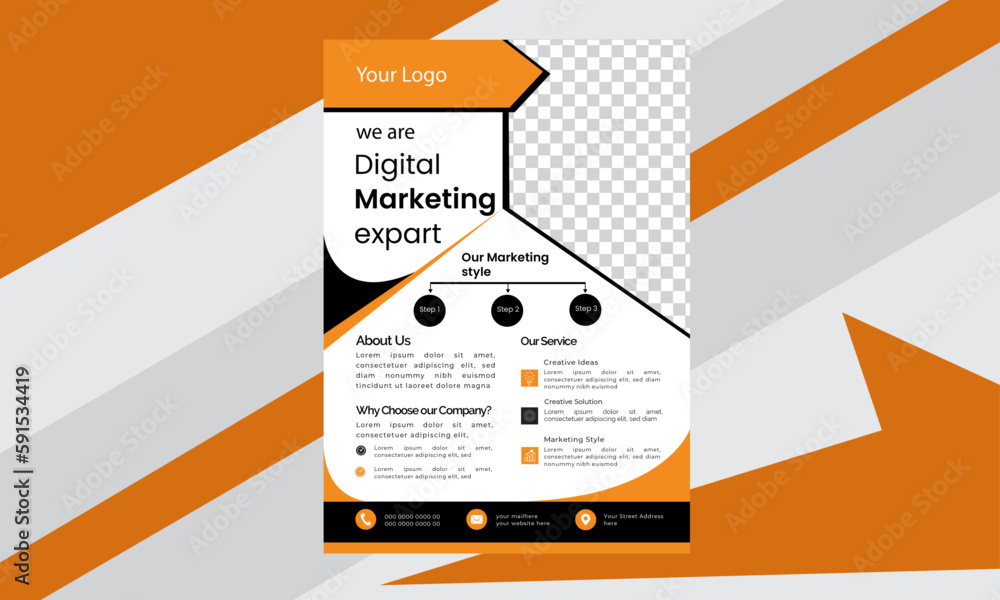 Creative minimal simple business flyer design template poster flyer ...