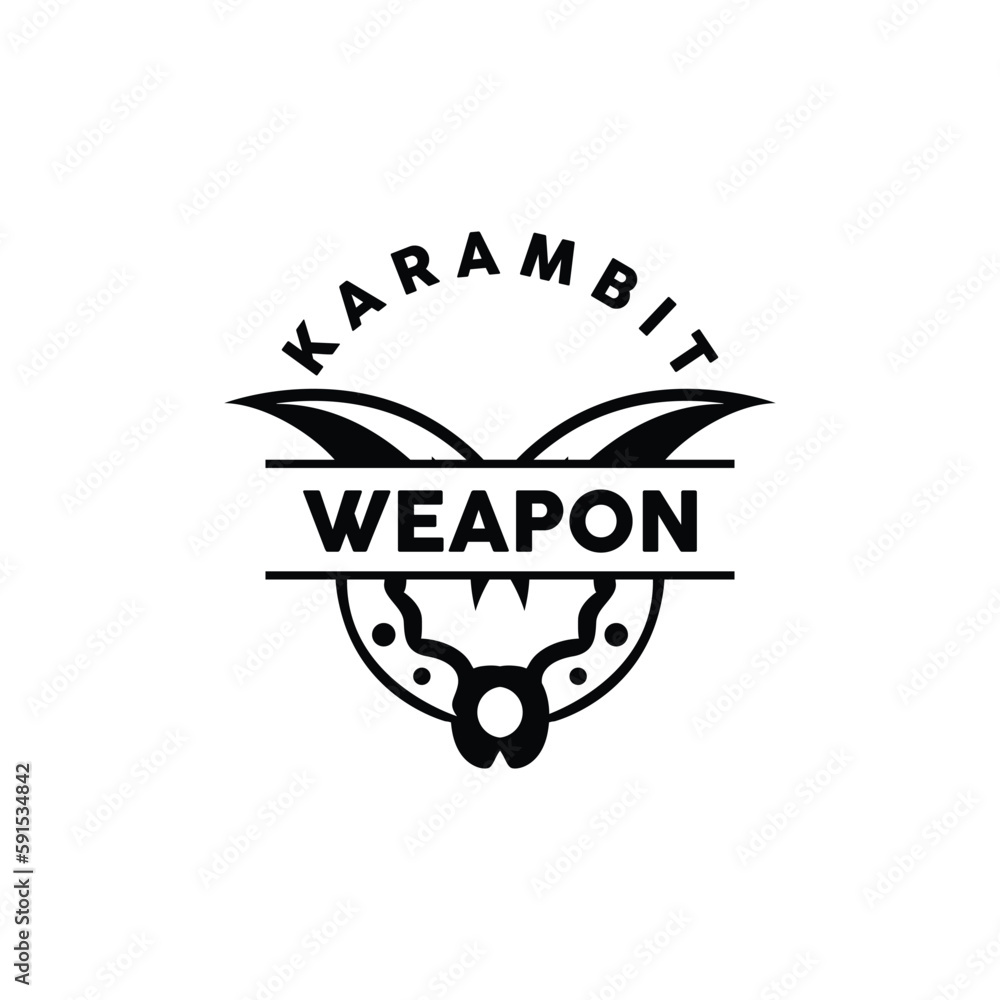 Vetor de Weapon Logo, Traditional Weapon Karambit Vector, Ninja ...